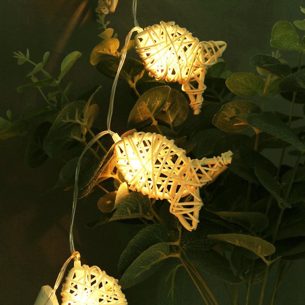 1.1M 10PCS Rattan Fish String Christmas Decoration Warm White