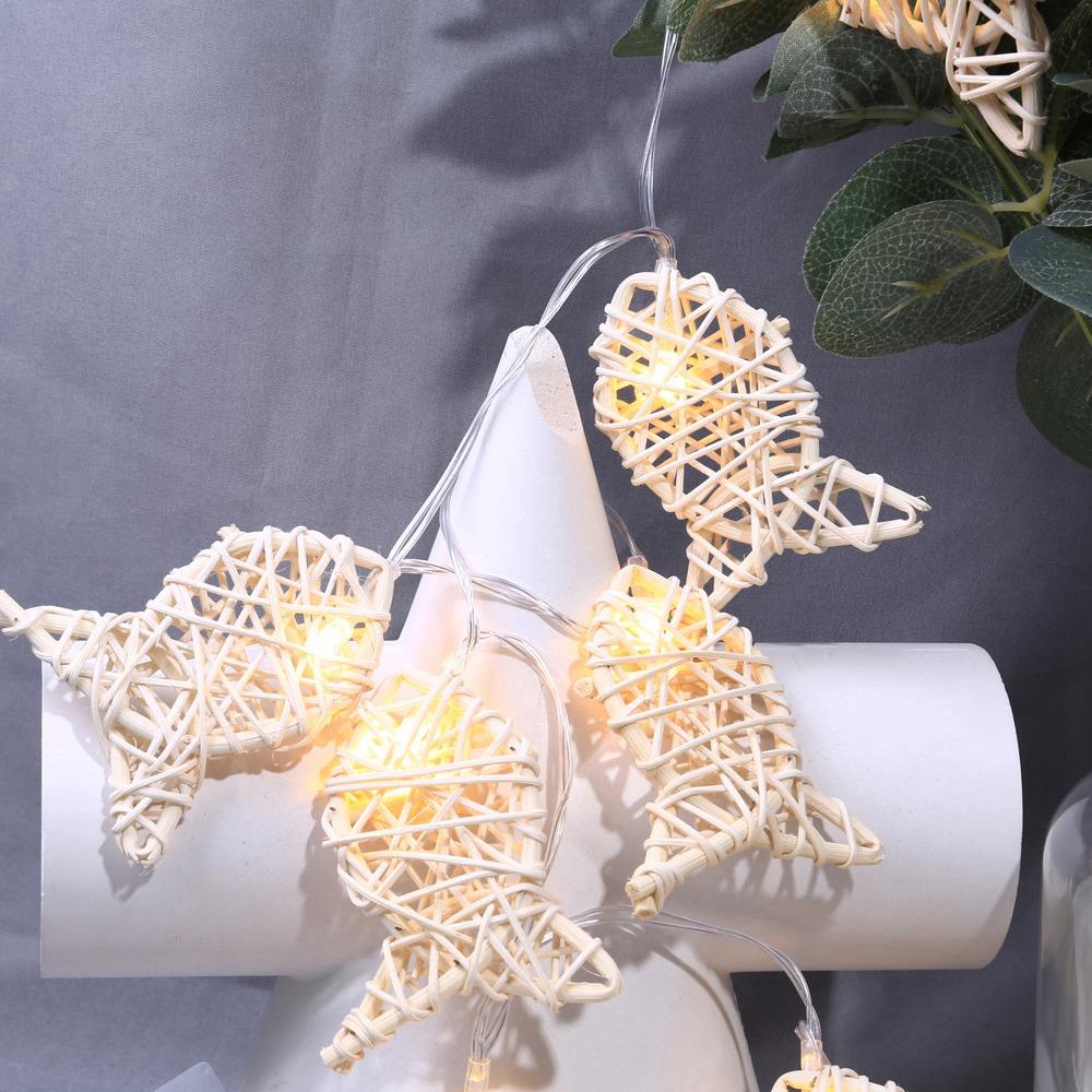 1.1M 10PCS Rattan Fish String Christmas Decoration Warm White