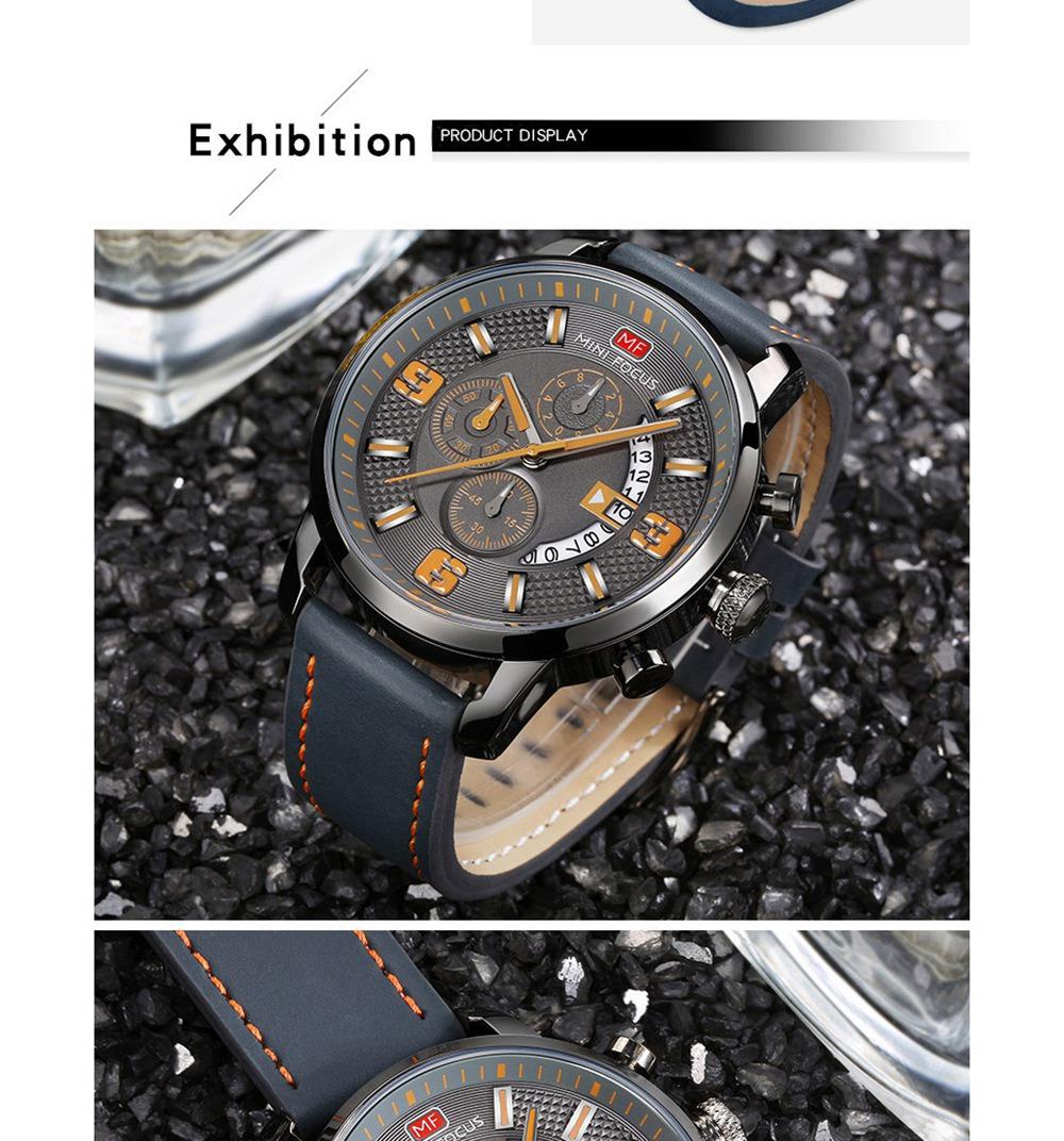 MINI FOCUS MF0025G Men Quartz Watch Black Gray