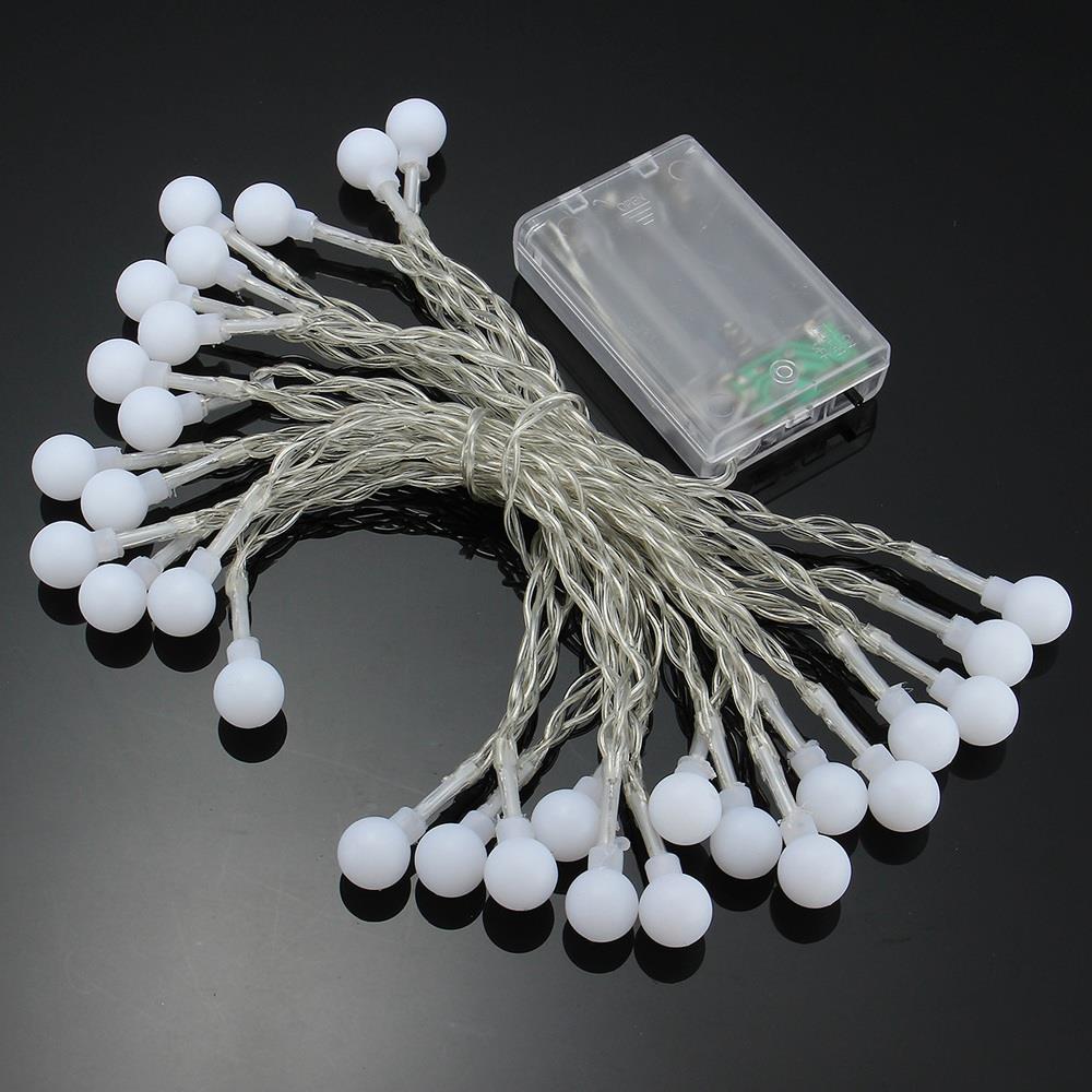 30PCS LED Cherry Matte Balls String Lights Pink