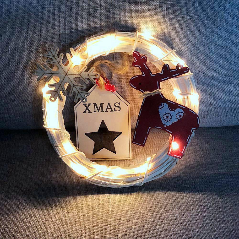 Wreath DIY White Round Rattan String Light Warm White