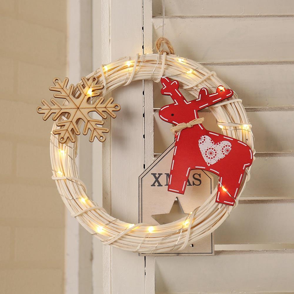Wreath DIY White Round Rattan String Light Warm White
