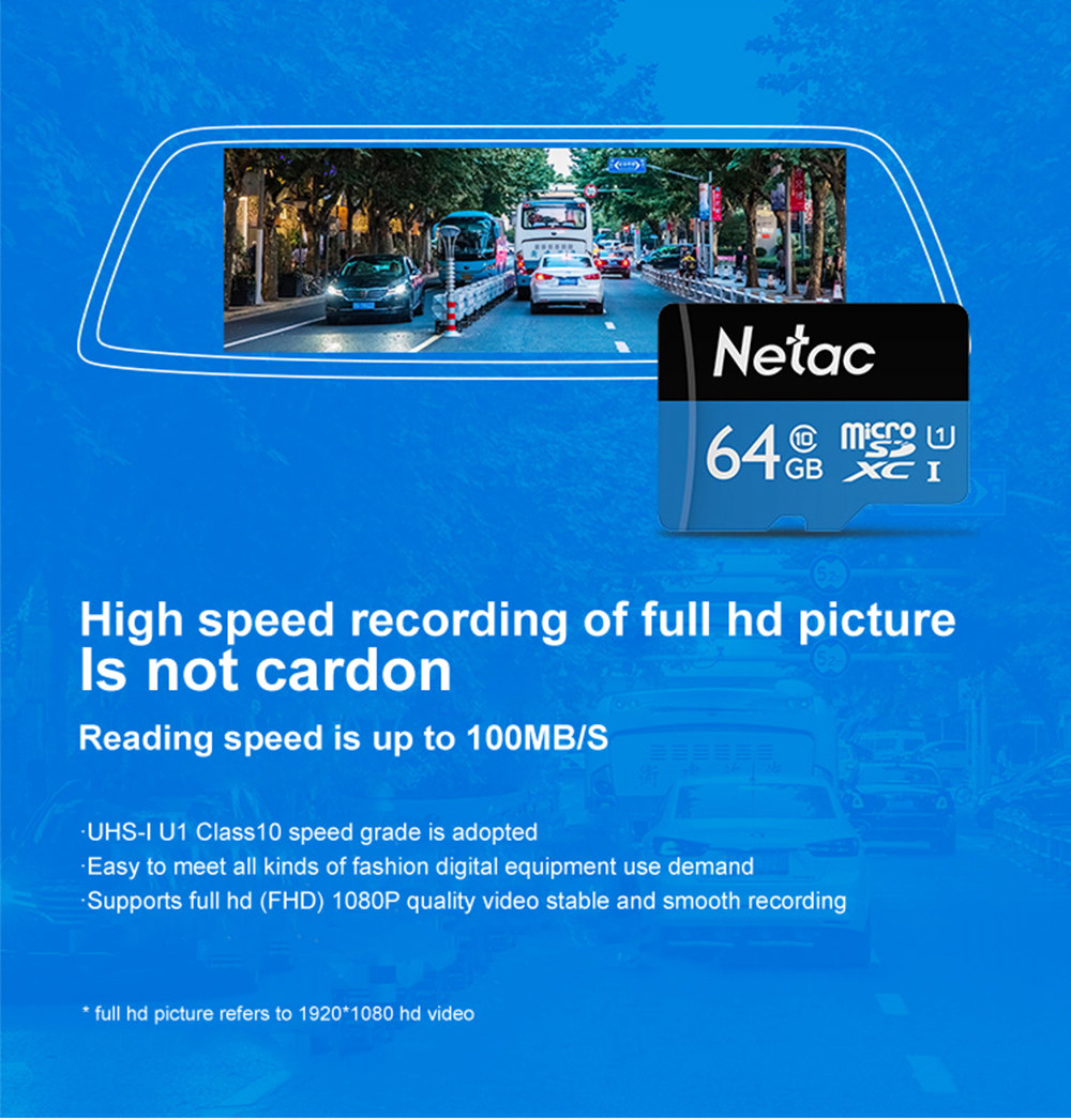 Netac P500 64GB Micro SD/TF Card Blue