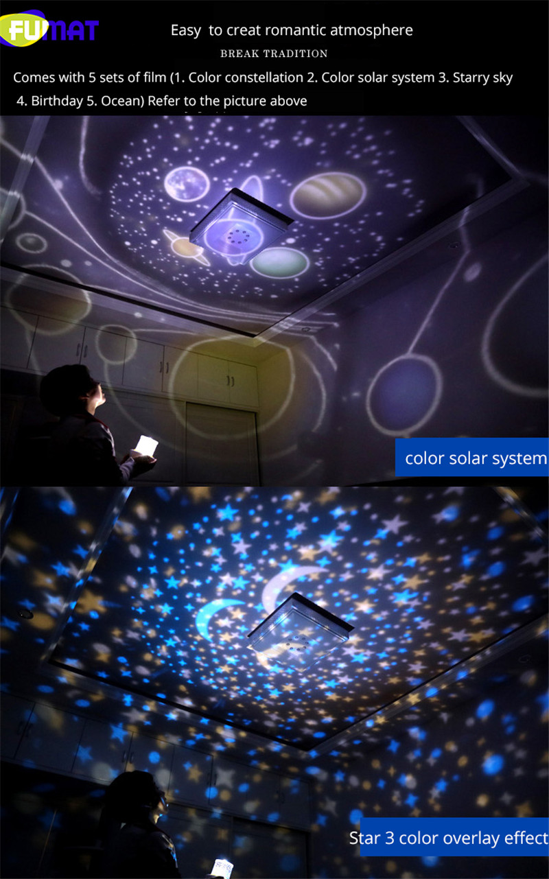 FUMAT Colorful Ambient Projector Lamp Multi-color