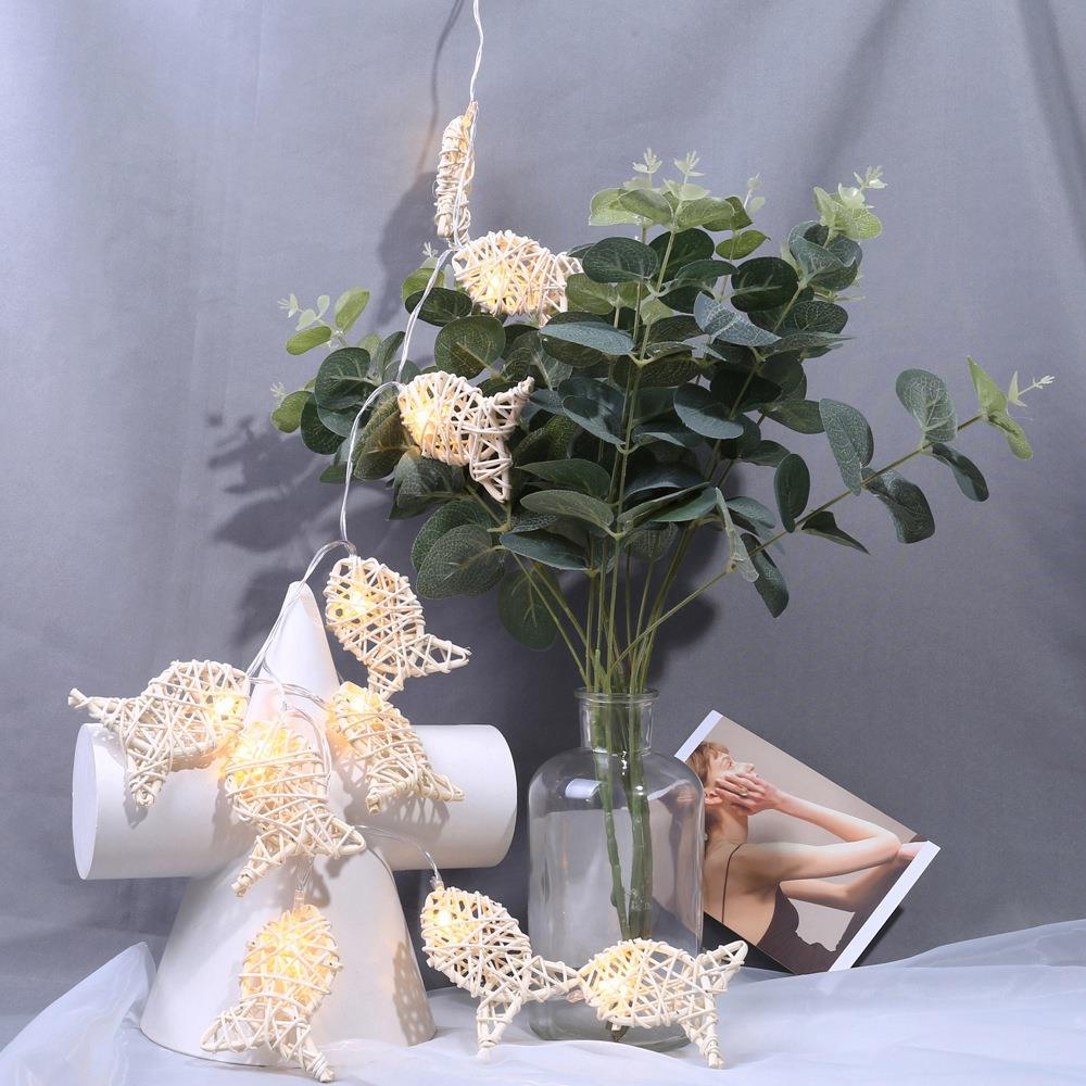 1.1M 10PCS Rattan Fish String Christmas Decoration Warm White