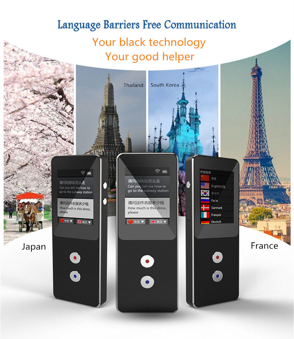 Binai T9-4G Mini Voice Translator Black