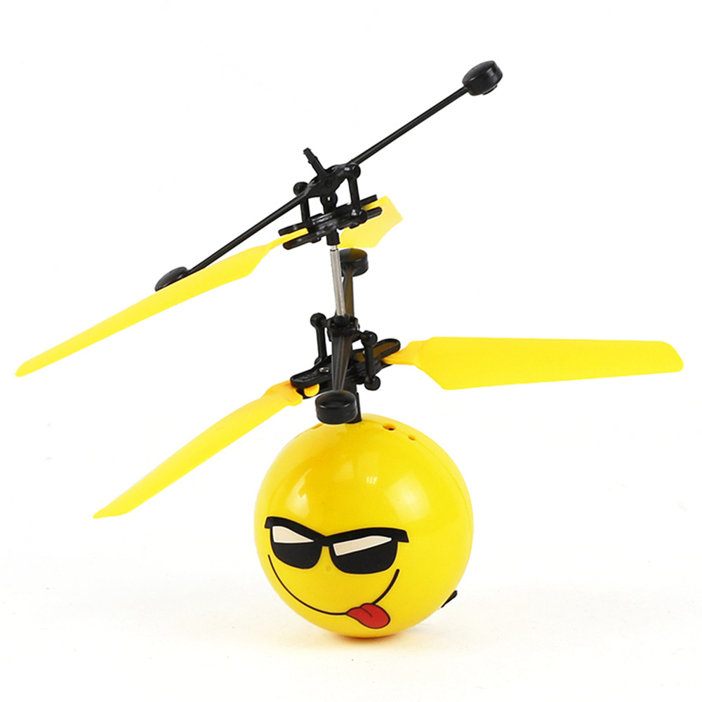 Smiley Face Flying Ball Infrared Induction Mini Aircraft Helicopter