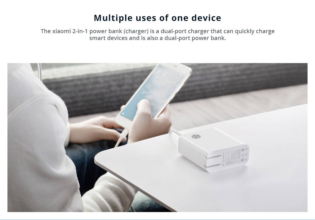Xiaomi 2 in 1 Power Bank Charger White