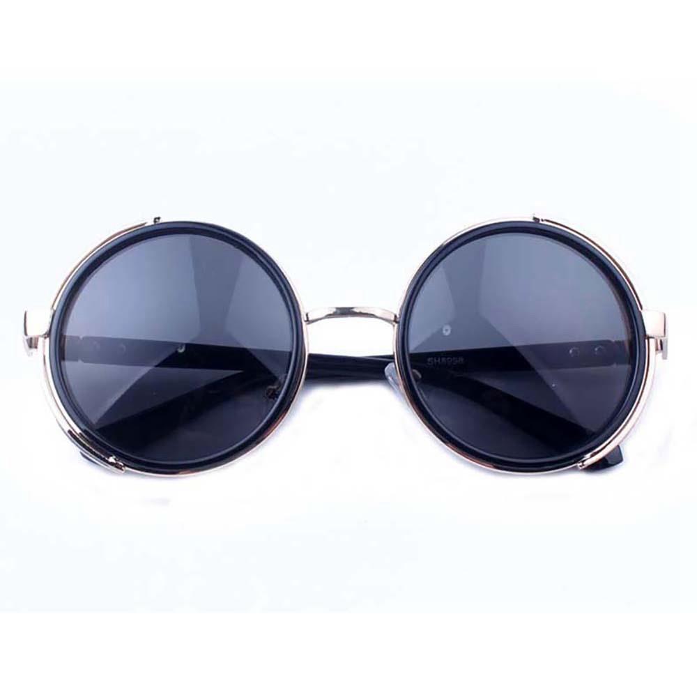 Round Metal Sunglasses Gold and Gray