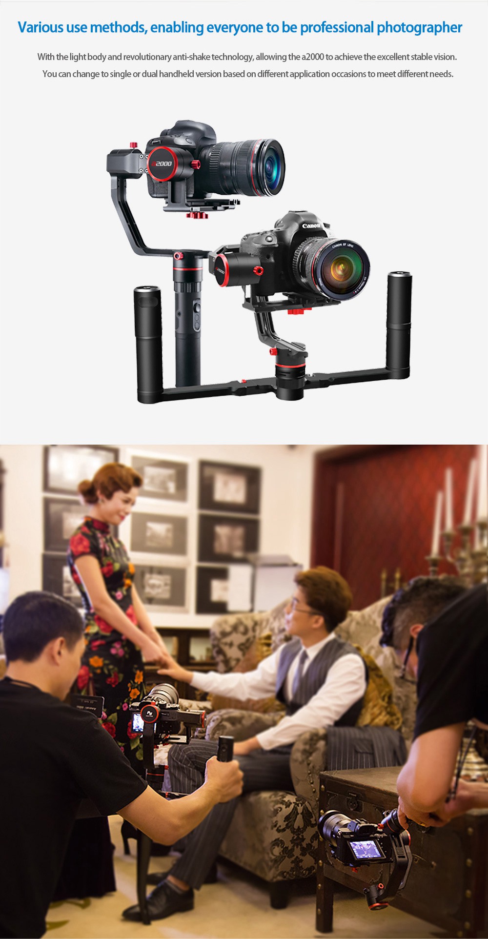 Feiyu Tech A2000 3-Axis Gimbal Single Handheld