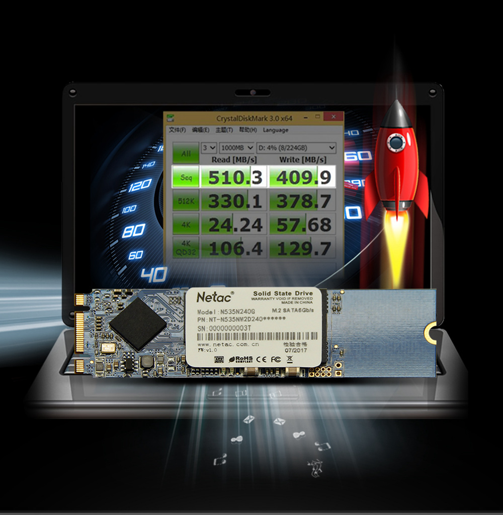 Netac N535N 240GB SSD M.2 2280 Interface Marble Blue