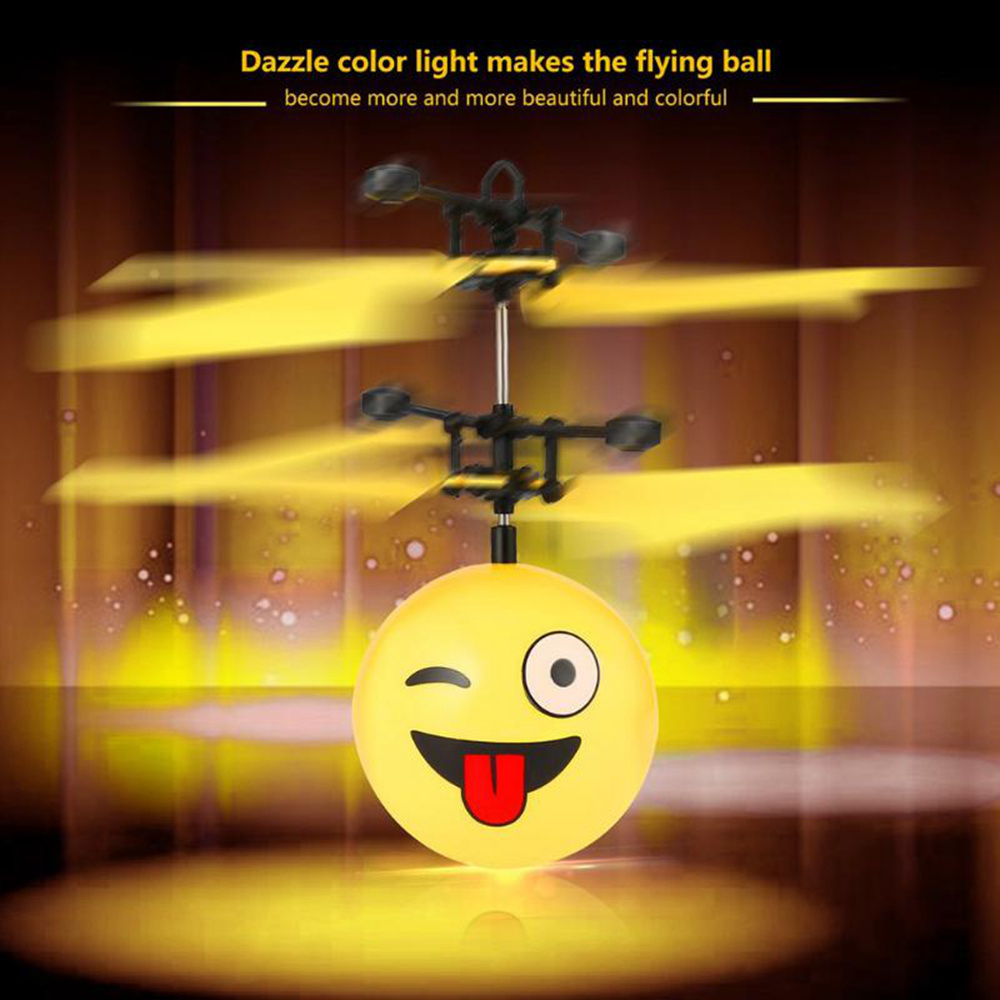 Smiley Face Flying Ball Infrared Induction Mini Aircraft Helicopter