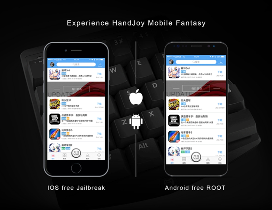 Handjoy K1 Mechanical Keyboard 28 Keys Black