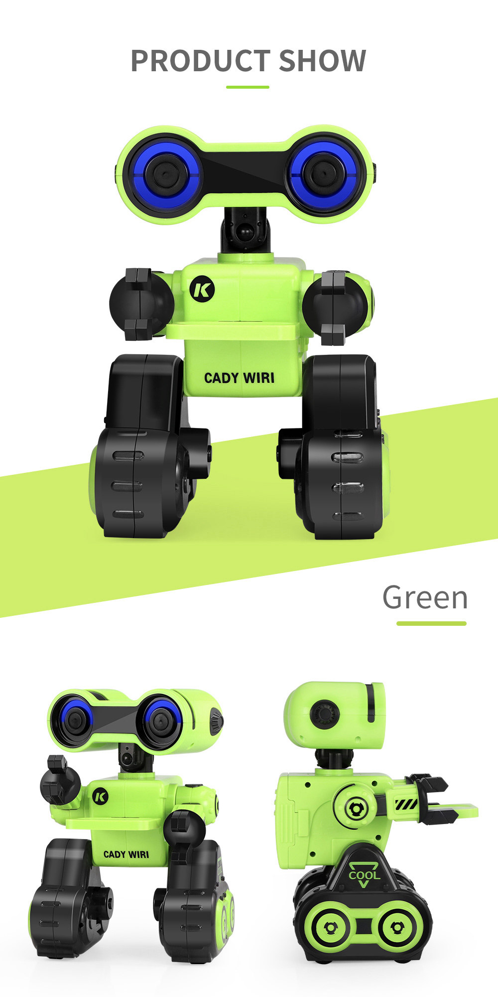 JJRC R13 CADY WIRI RC Robot Green