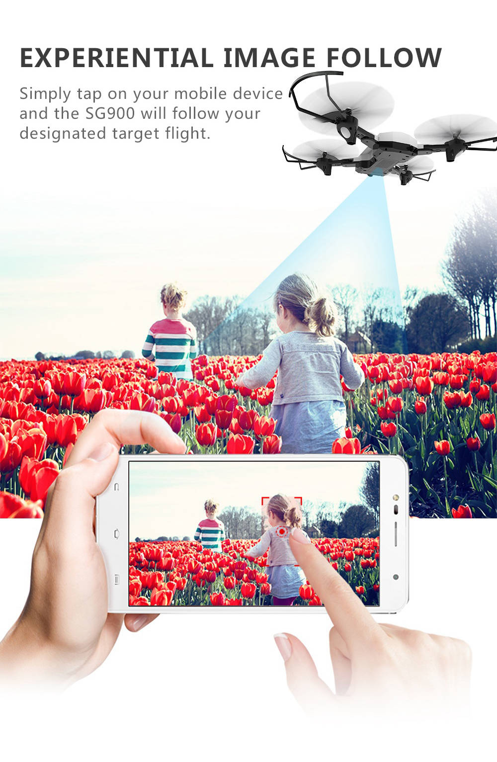 SG900 720P WiFi FPV Foldable RC Drone RTF White