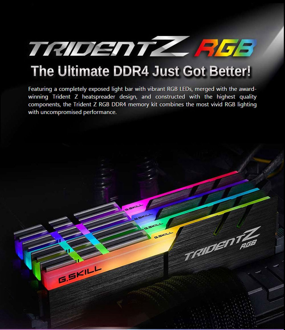 G.SKILL TridentZ RGB Series DDR4 3200MHz 32GB Memory Modules Kit Black