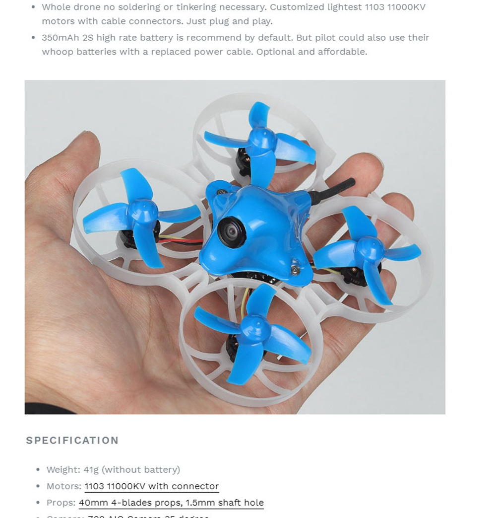 BETAFPV Beta75X Racing Drone DSMX Receiver BNF