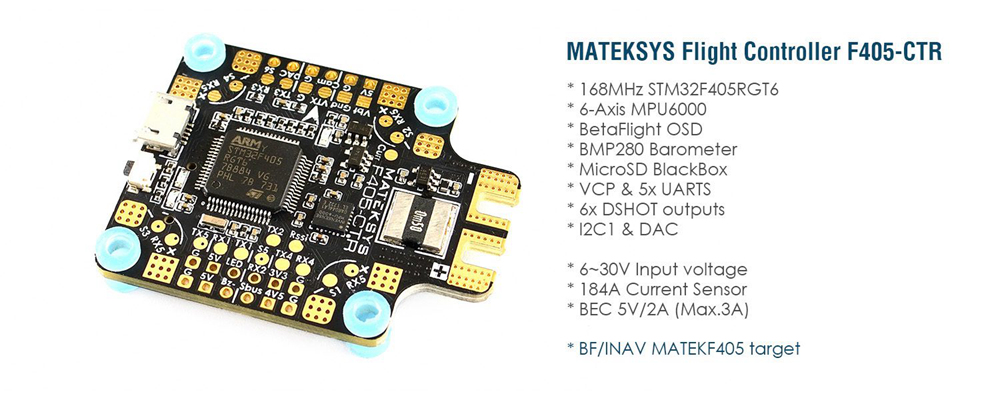 Matek Systems F405-CTR STM32F405 Flight Controller