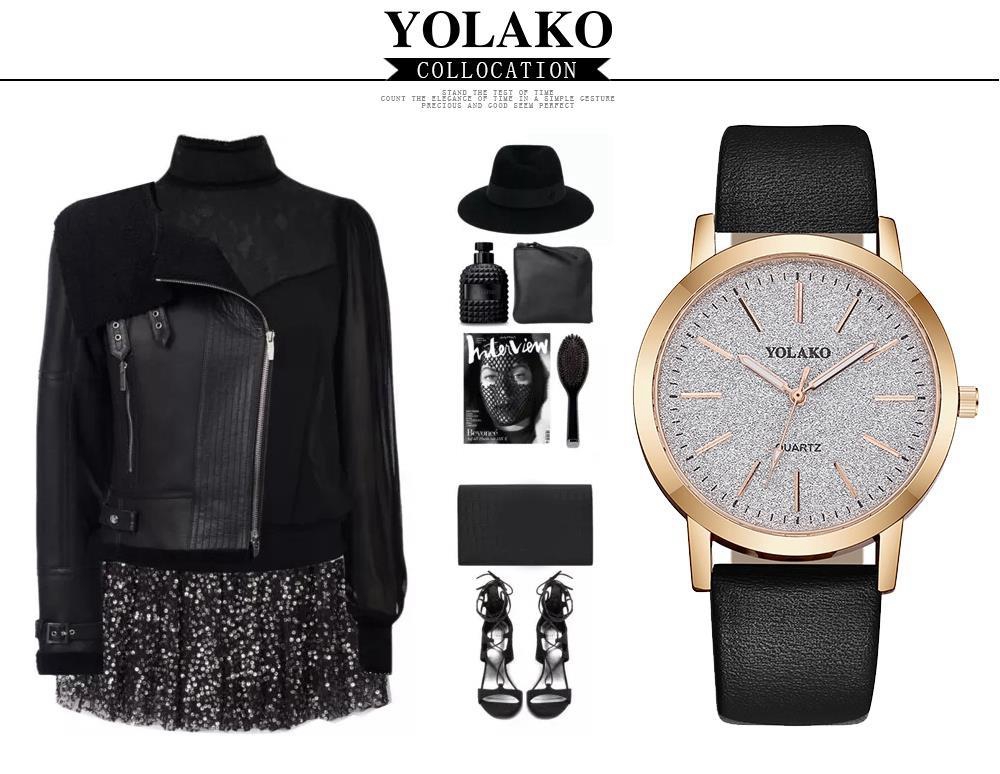 YOLAKO YK68 Women Sparkle Quartz Watch Gray