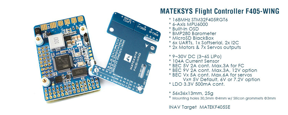 Matek Systems F405-WING New Flight Controller