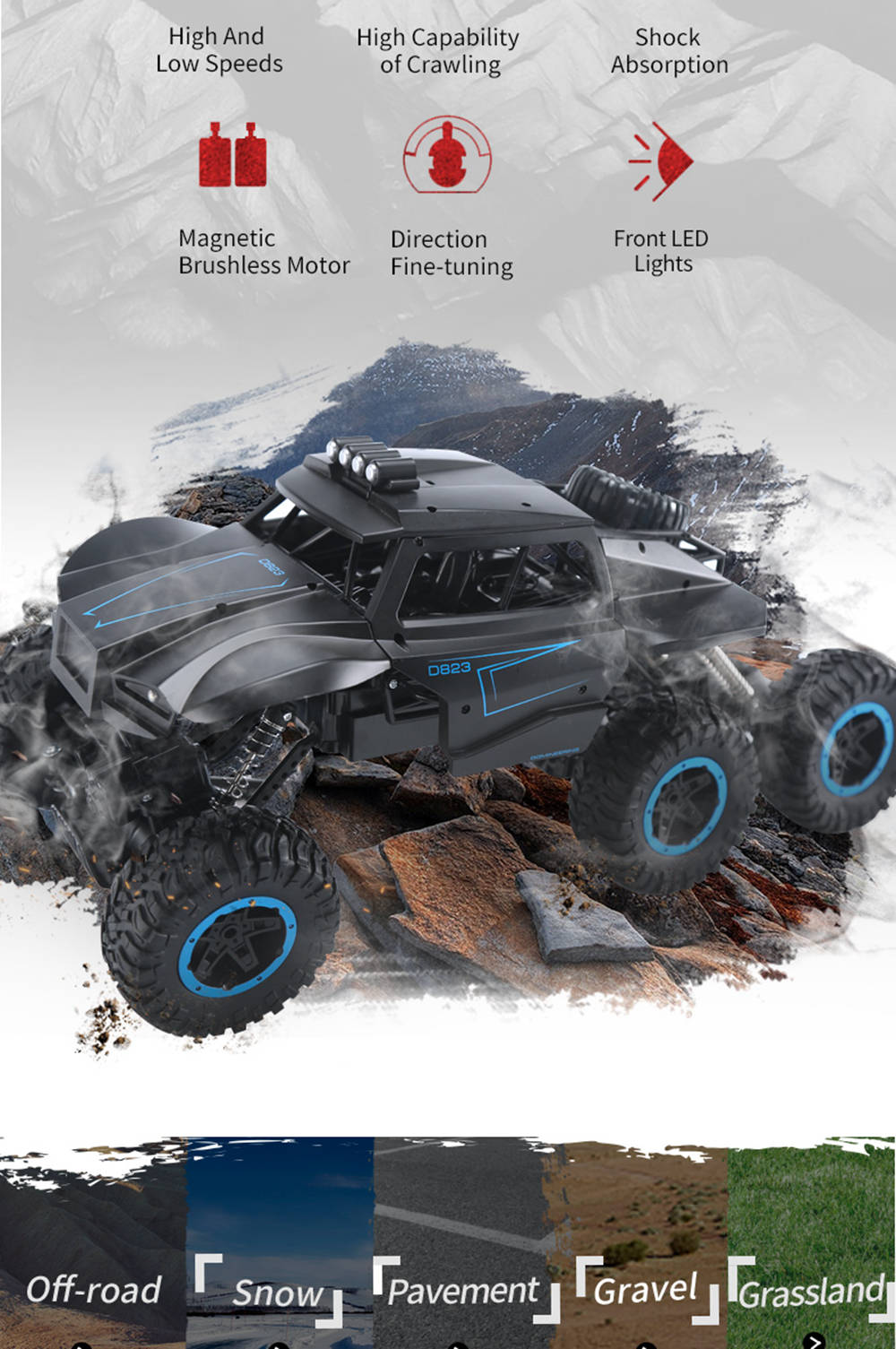 JJRC Q51 MAX 2.4G 1:12 6WD Off-road RC Car RTR A Version