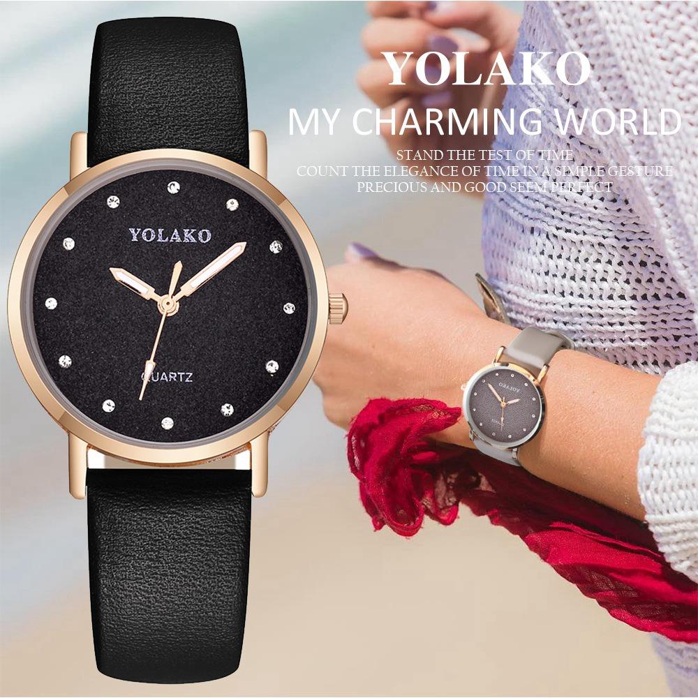 YOLAKO YK32 Women Casual Quartz Watch Black