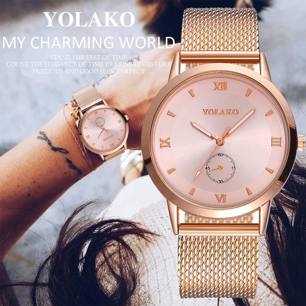 YOLAKO YK26 Women Casual Quartz Watch Rose Gold
