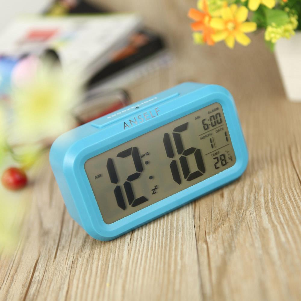 LED Electronic Photosensitive Clock Blue