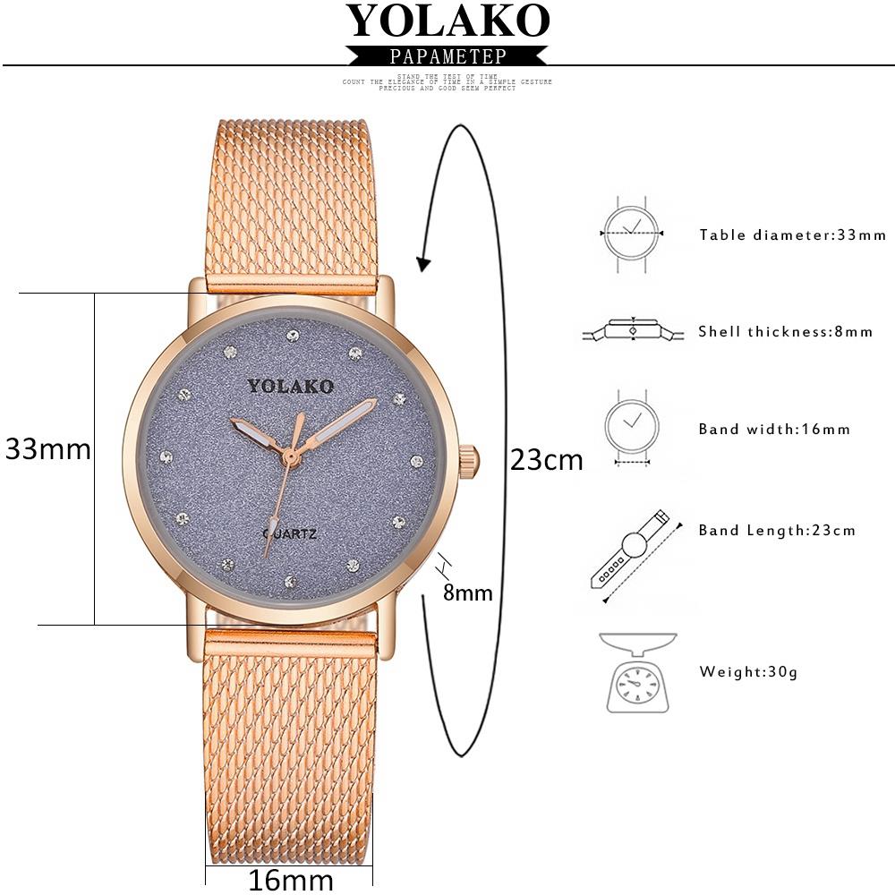 YOLAKO YK33 Women Quartz Watch Rose Gold light Blue