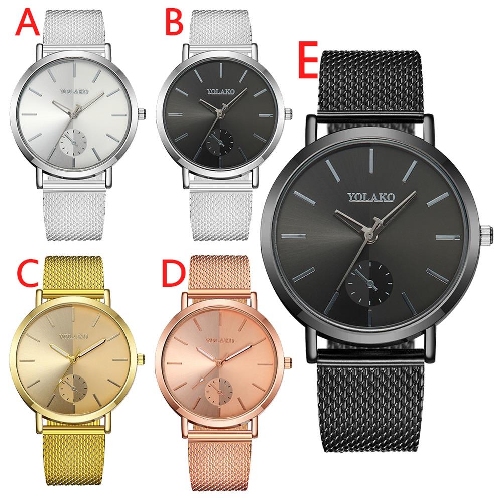 YOLAKO YK119 Casual Quartz Watch Silver Black