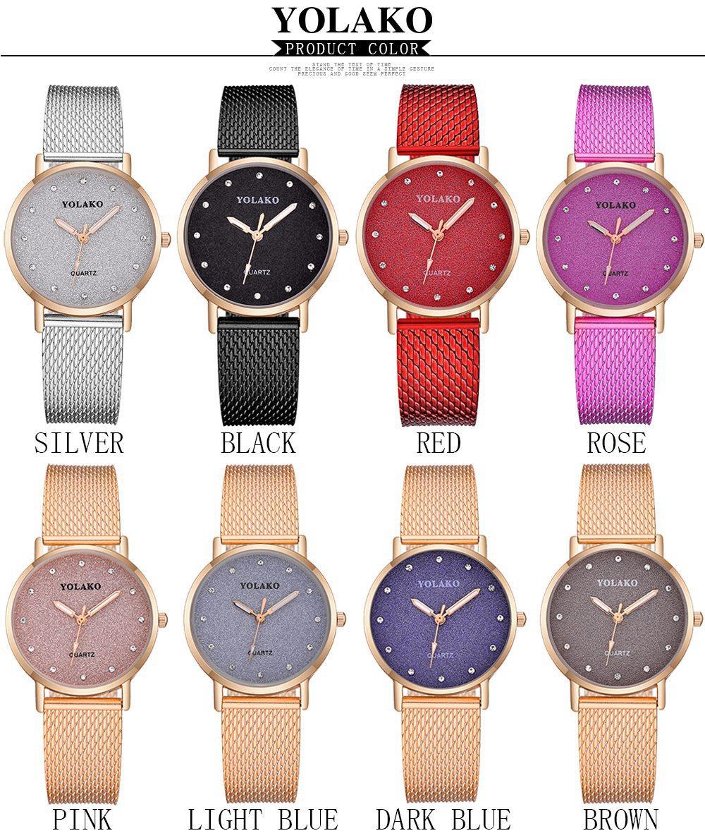YOLAKO YK33 Women Quartz Watch Rose Gold light Blue