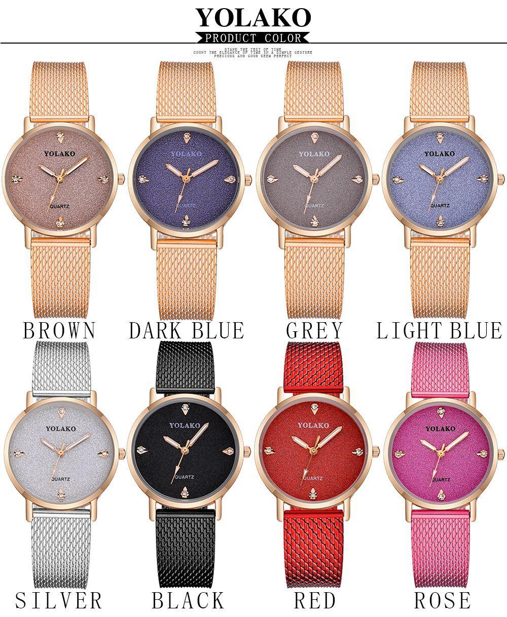 YOLAKO YK59 Women Quartz Watch Rose Gold Light Blue