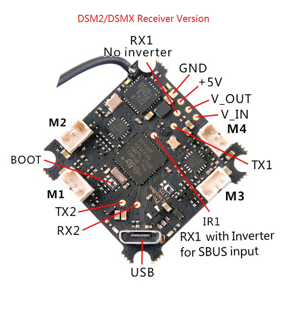 Happymodel Crazybee F4 Pro 1-2S Flight Controller DSM2/DSMX Receiver