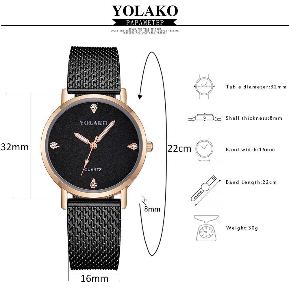 YOLAKO YK59 Women Quartz Watch Rose Gold Light Blue