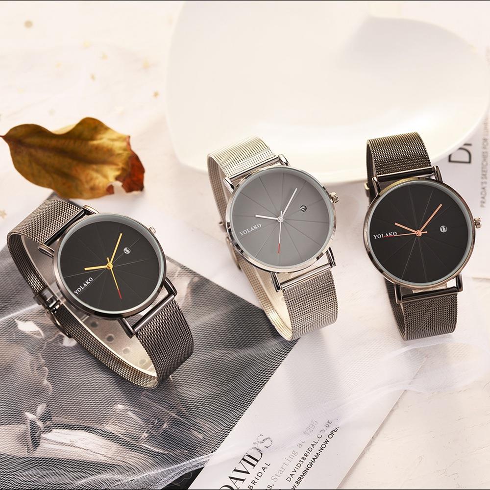 YOLAKO YK121G Casual Quartz Watch Black Rose Gold
