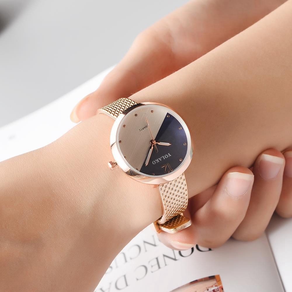 YOLAKO YK61 Women Mesh Belt Quartz Watch Brown