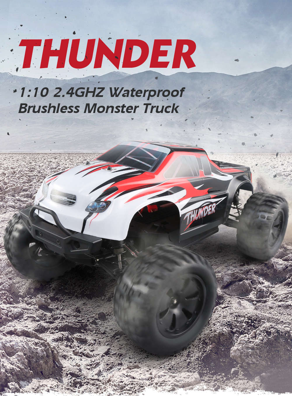 JJRC Q48 THUNDER 2.4G 1:10 4WD RC Car Monster Truck RTR Red