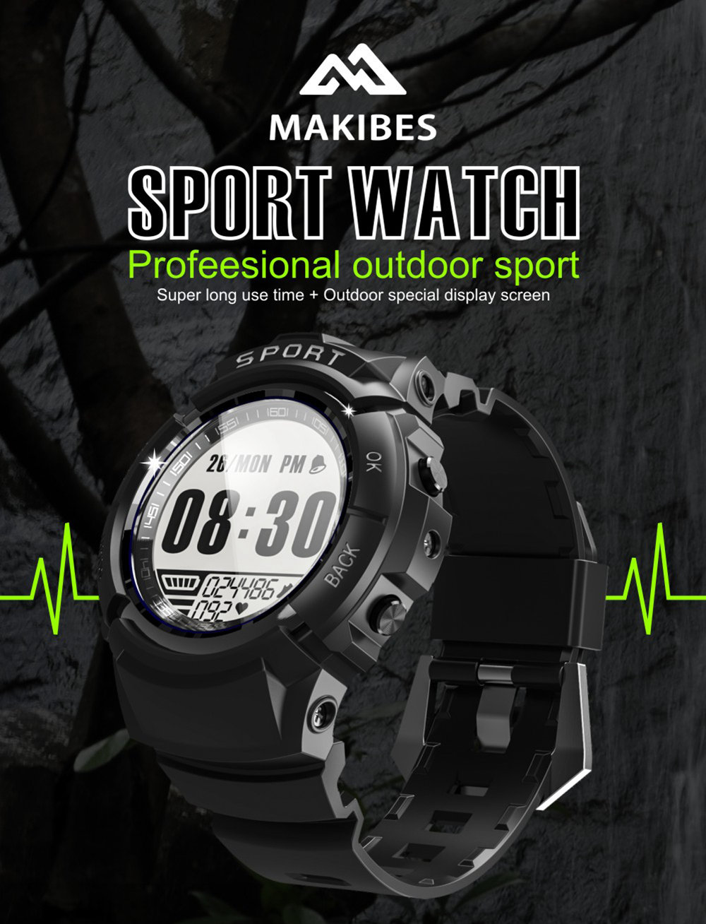 Makibes Mini G01 Sports Smartwatch Dynamic 5ATM 30 Days Standby Golden