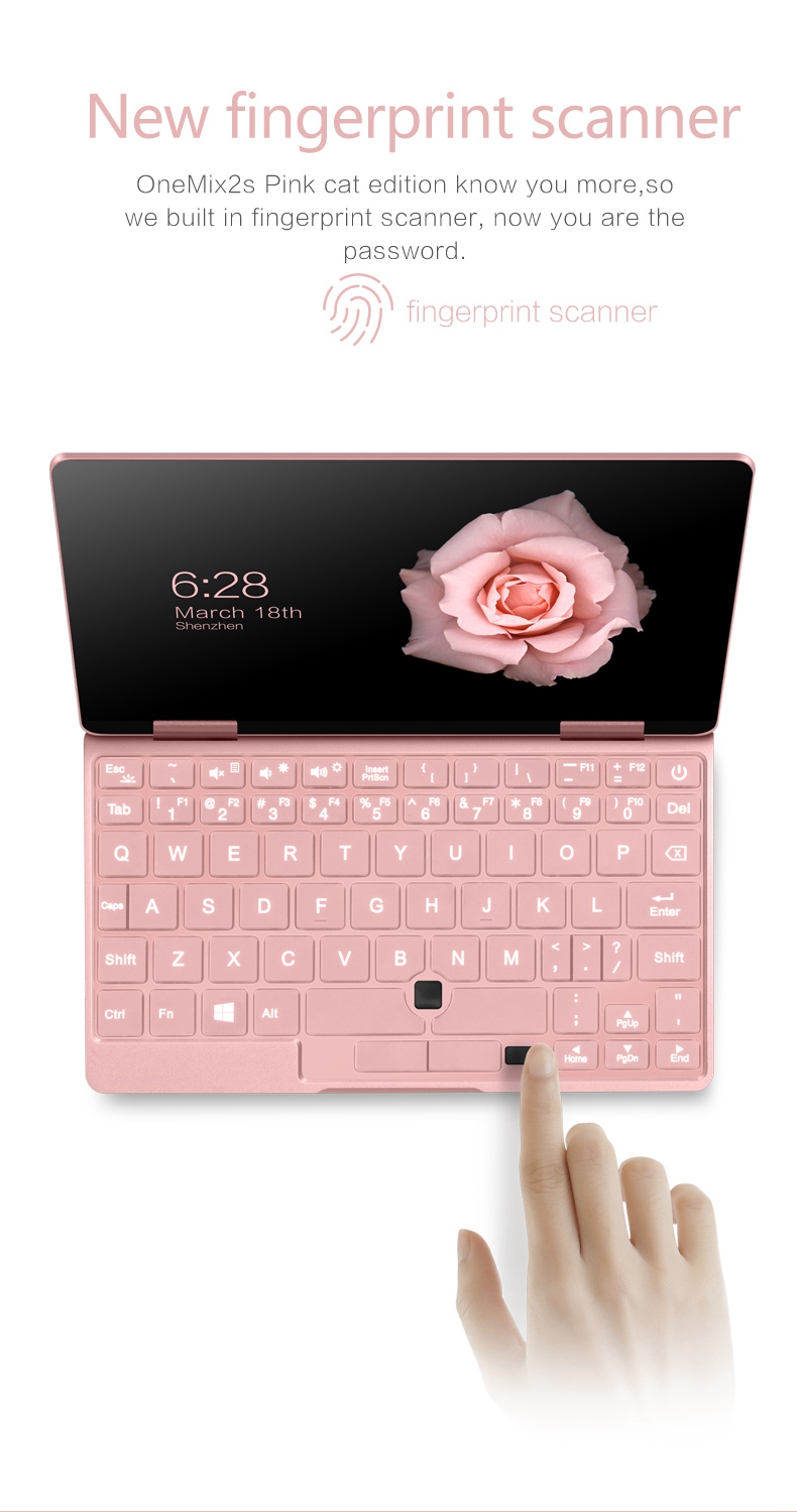 One Netbook One Mix 2S Yoga Pocket Laptop 8GB 256GB Pink