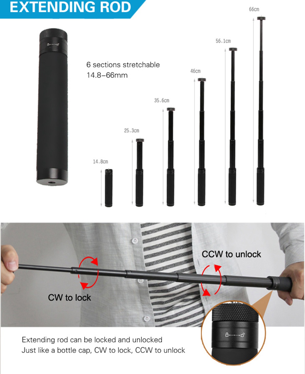 Sunnylife Expansion Accessories Metal Fixture Tripod Extension Rod Set