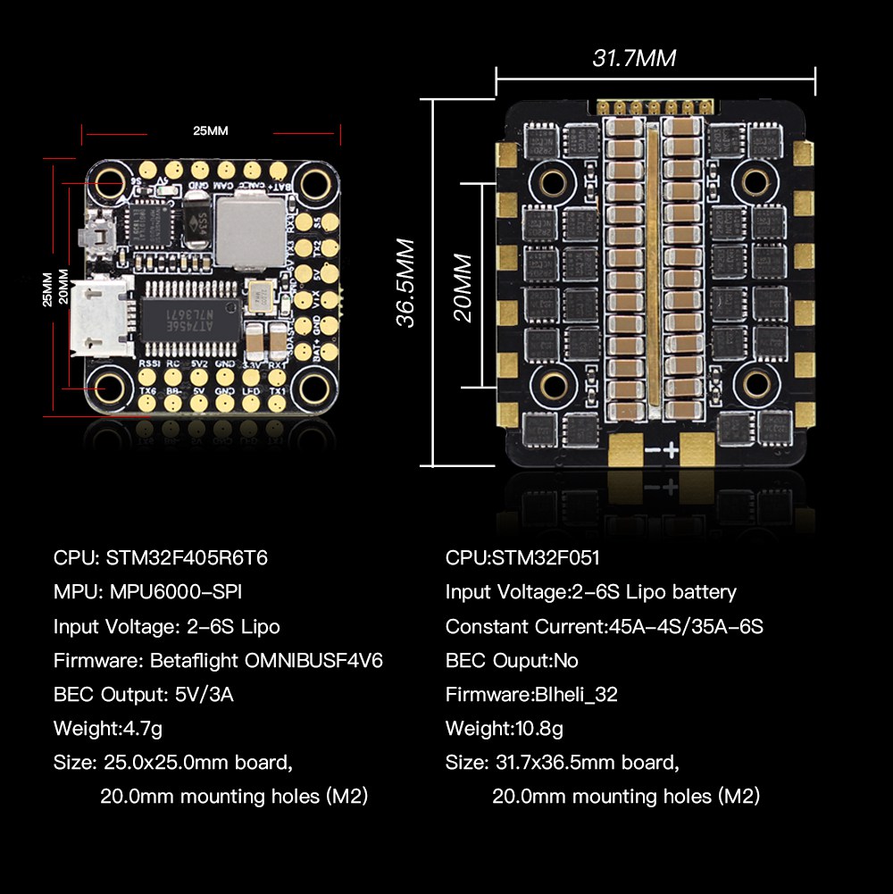 HGLRC Forward FD445 Stack Betaflight F4 OSD FC