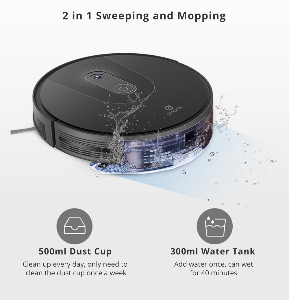 Amarey A900 Robot Vacuum Cleaner Black