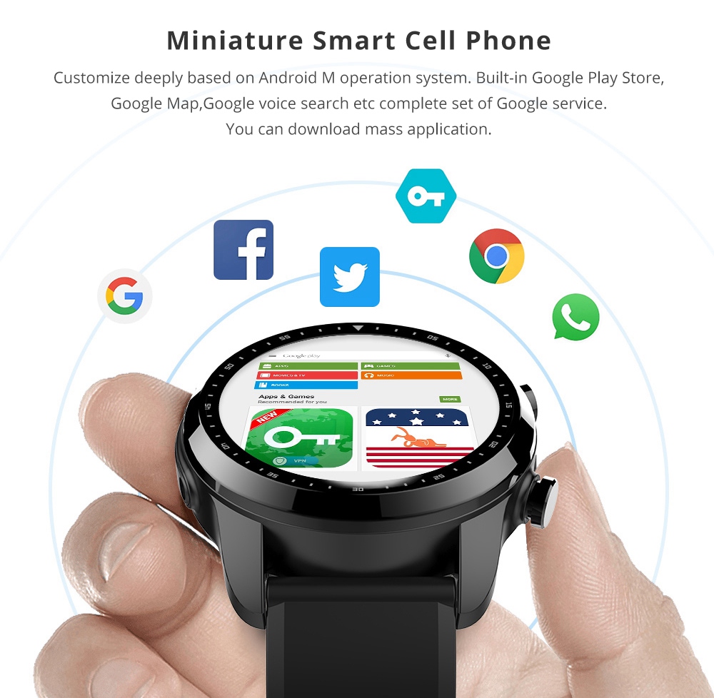 KOSPET Brave 4G Smartwatch Phone Black