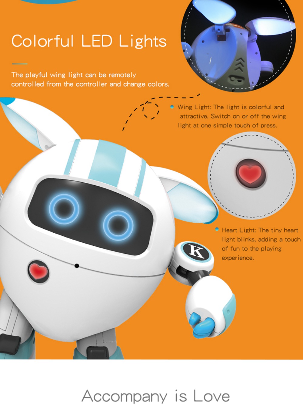 JJRC R14 KAQI-YOYO RC Robot Blue