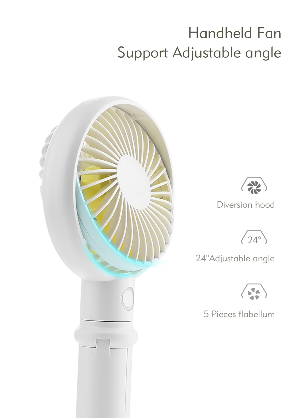 Benks F12 Portable Handheld Fan 3350mAh White