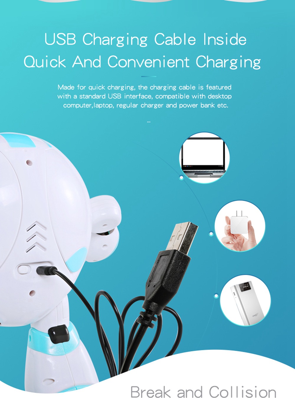 JJRC R14 KAQI-YOYO RC Robot Blue