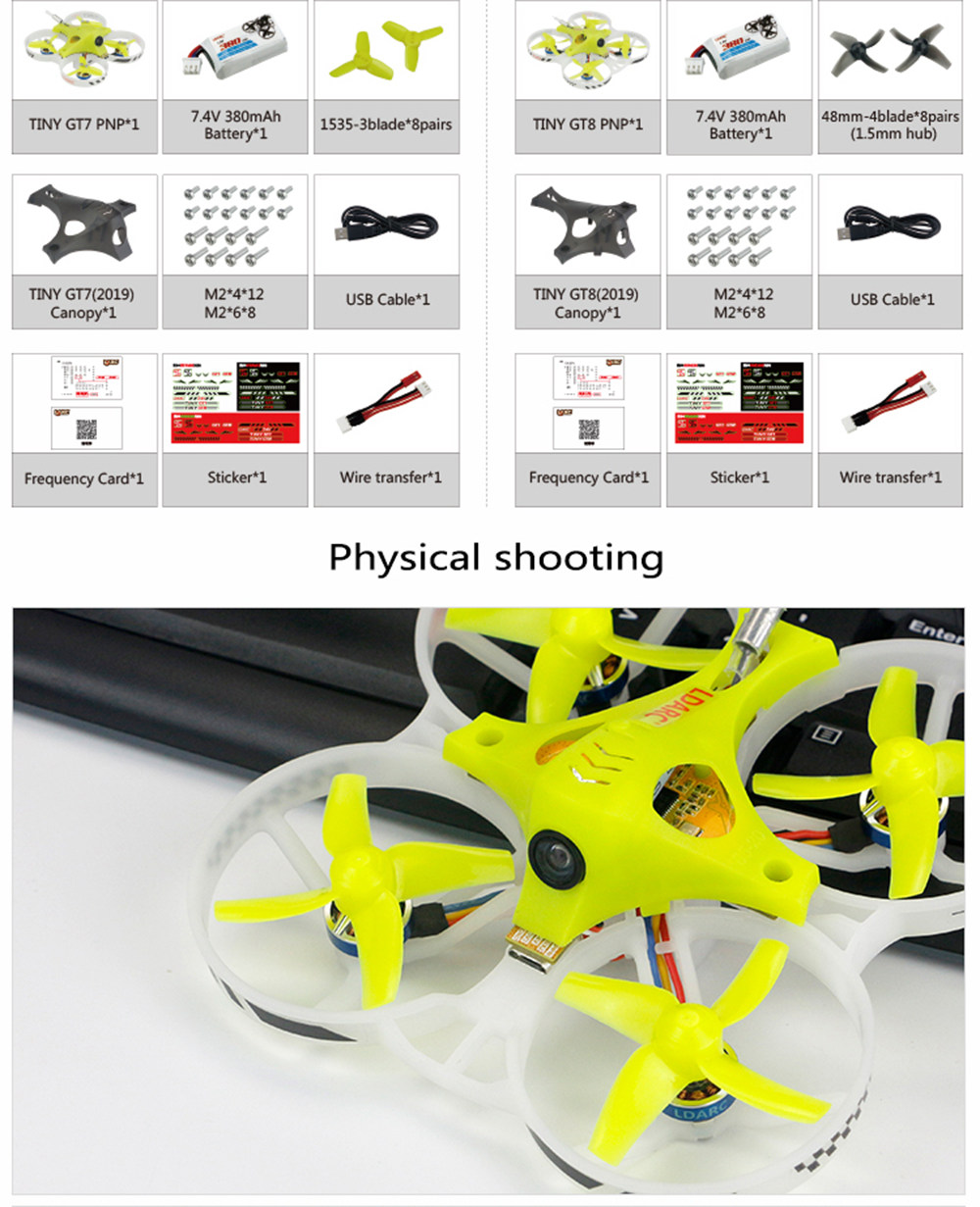 LDARC Tiny GT8 Racing Drone BNF Frsky Receiver