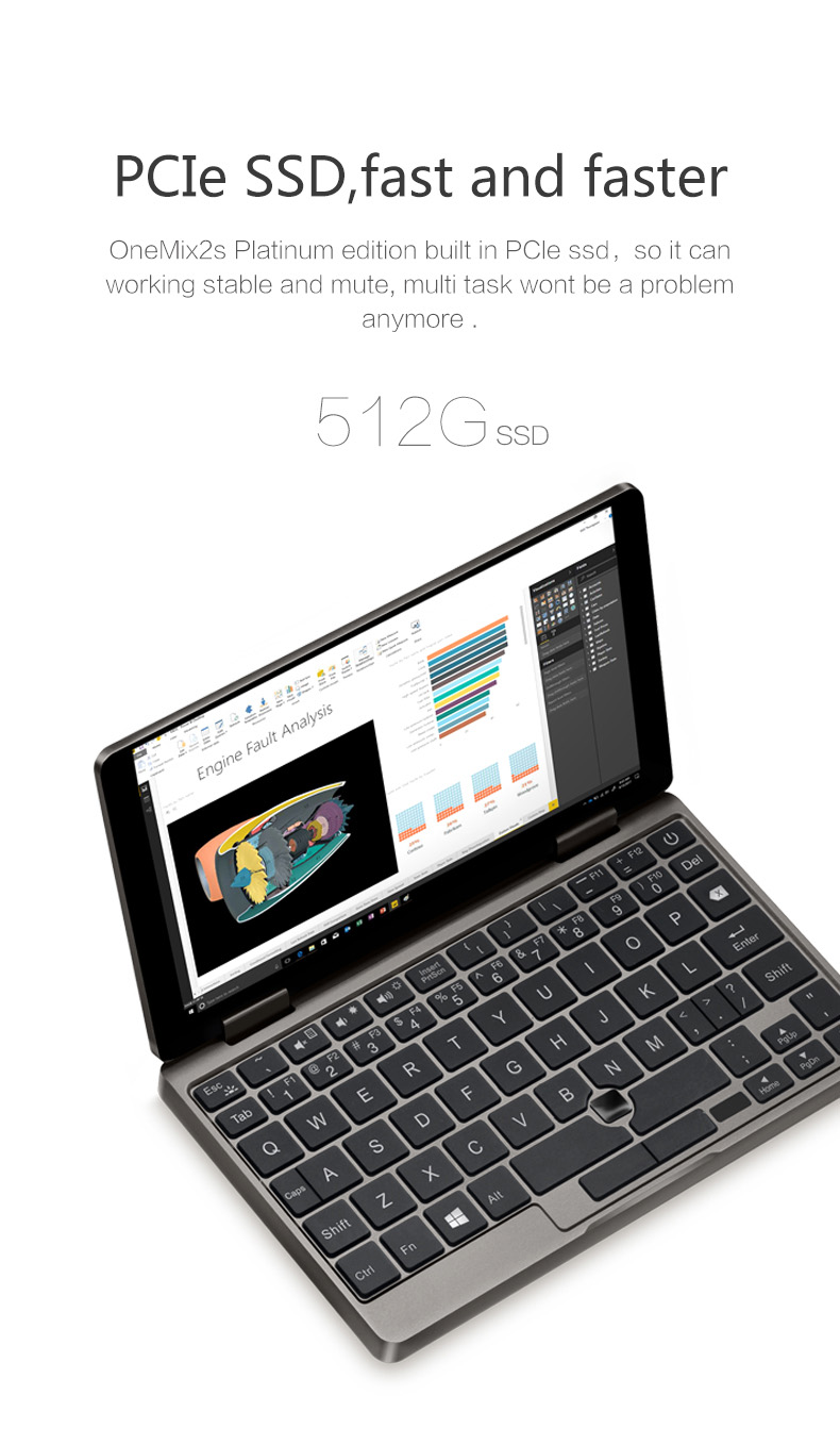 One Netbook One Mix 2S Yoga Pocket Laptop i7-8500Y 8GB 512GB Platinum