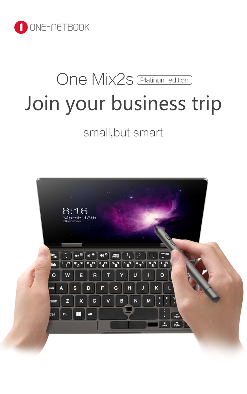 One Netbook One Mix 2S Yoga Pocket Laptop i7-8500Y 8GB 512GB Platinum