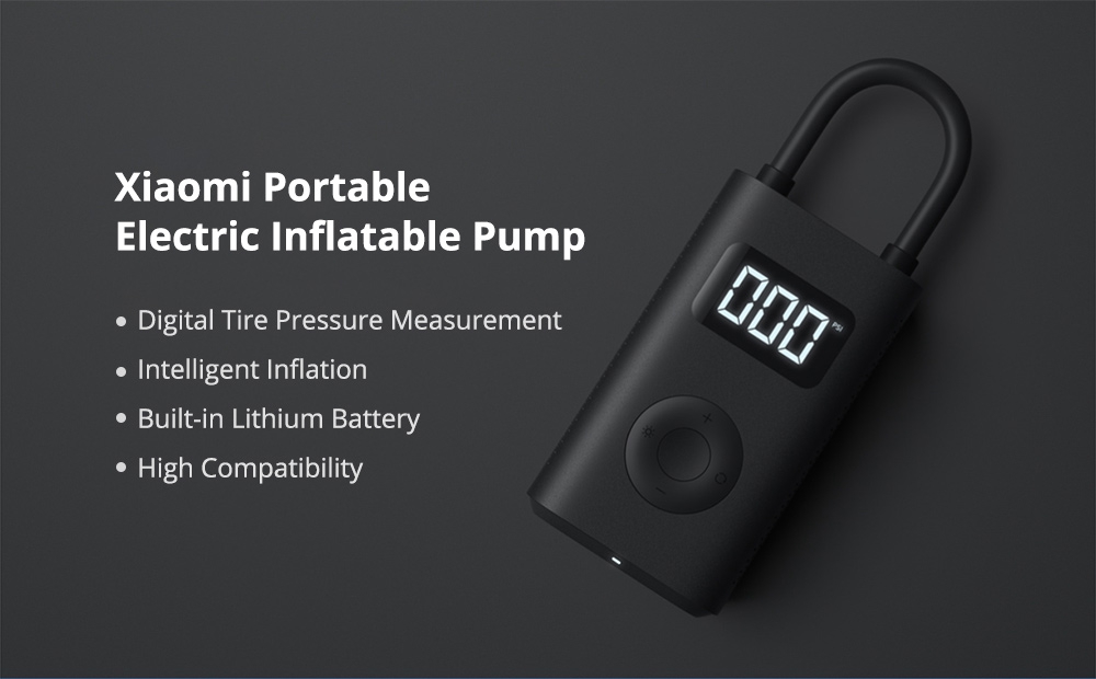 Xiaomi Portable USB Rechargeable Electric Inflatable Pump Black